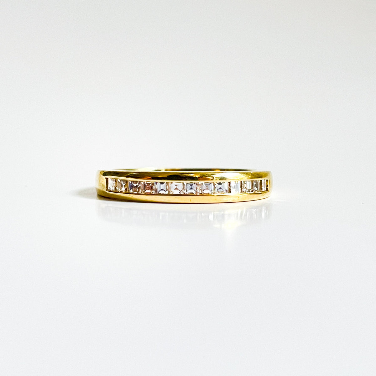 Asher: Vintage Yellow Gold Asscher Cut Diamond Band – Grimson & Sons