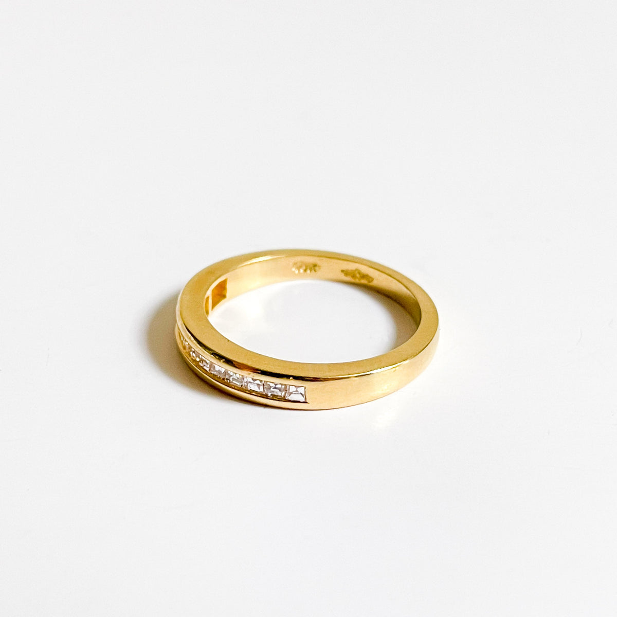 Asher: Vintage Yellow Gold Asscher Cut Diamond Band – Grimson & Sons