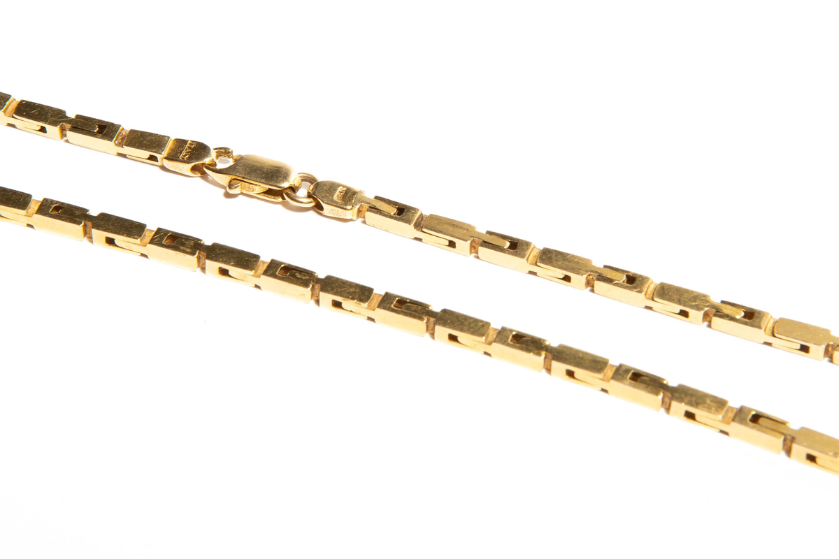 THE MANHATTAN: Yellow Gold Fancy Rectangular Link Chain – Grimson & Sons